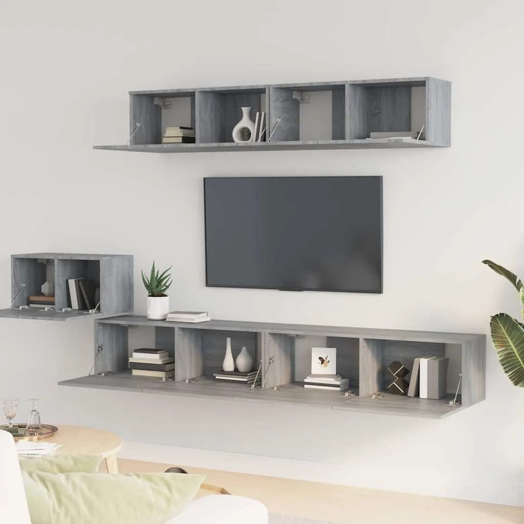 5dílný set TV skříněk šedý sonoma kompozitní dřevo 3114436