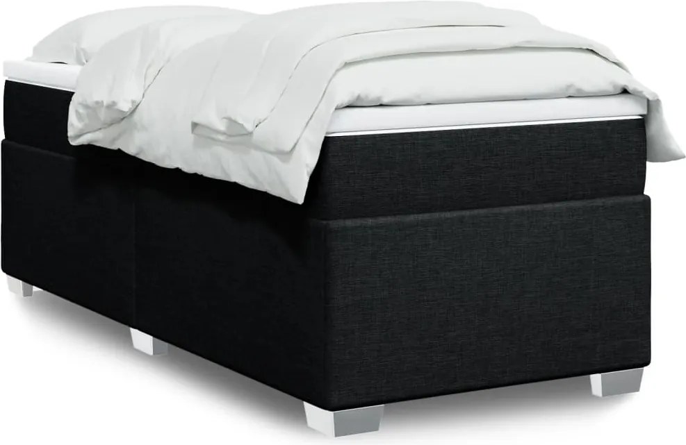 Box spring postel s matrací černá 90x190 cm textil 3285178
