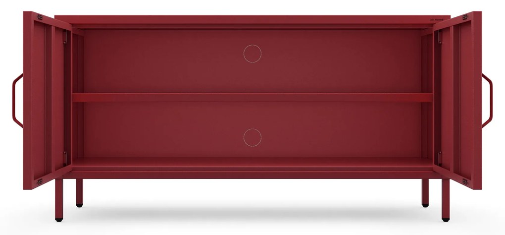 TV skříňka kovová na nožičkách červená, 1150x595x400 mm: ROSA Modern