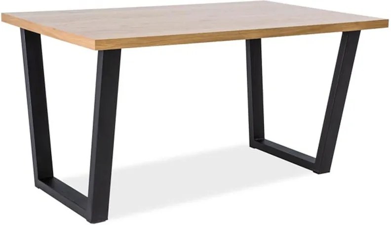 Jídelní stůl, černá/dub, VALENTINO 120x80