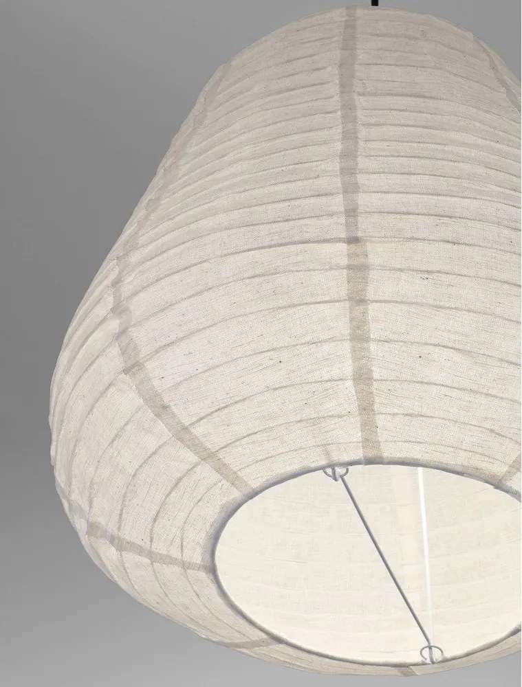 Bílé lněné závěsné svítidlo ø 50 cm Linnet – Nova Luce