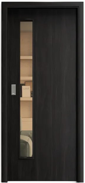 SAPELI ELEGANT KOMFORT M60 - CPL LAMINÁT - POSUVNÉ DVEŘE VČ. ZÁRUBNĚ - Ořech královský Průchozí šířka (cm): 100, Průchozí výška (cm): 210, Typ skla: Čiré sklo