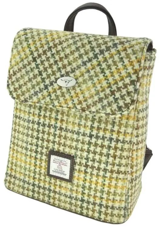 Batoh Tummel Harris Tweed - Yellow Green Brown Dogtooth