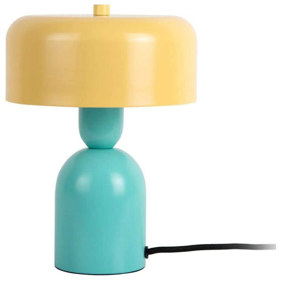 Žlutá/tyrkysová stolní lampa (výška 24 cm) Double Funky – Leitmotiv