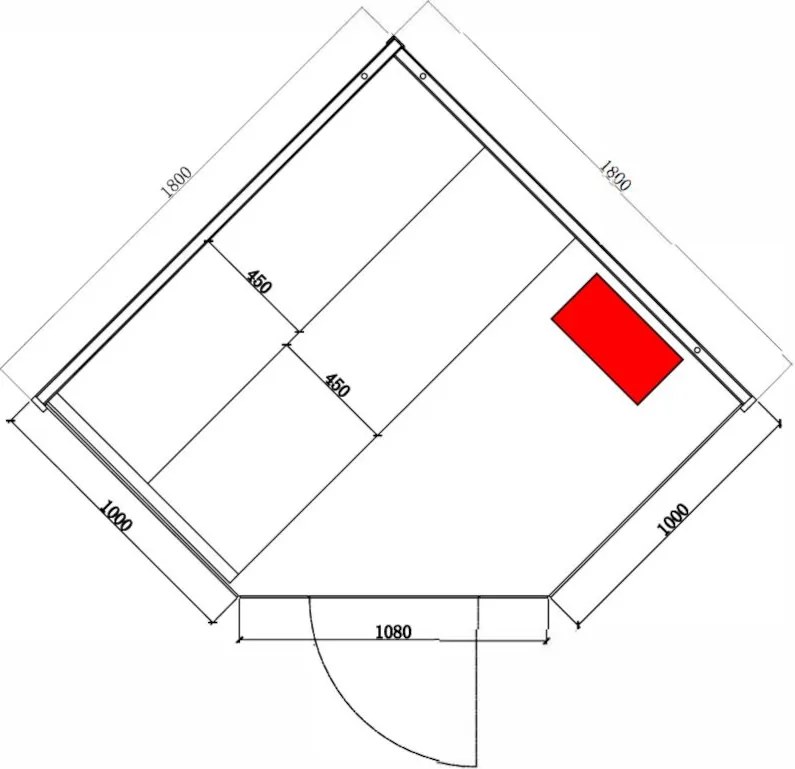 BPS-koupelny Finská sauna Relax 180x180, 5-6 osob