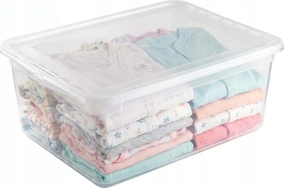 Keeeper Úložný box s víkem (má 2 funkce) BEA Clearbox 11L, 39 x 29,5 x 14 cm