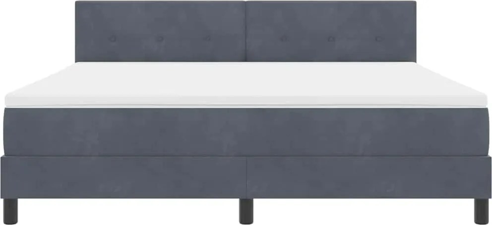 Postel s boxspringem s čelo Tmavě šedá 180 x 200 cm samet 3339189