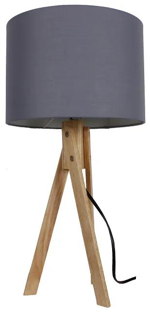 Stolní lampa LILA Typ 2 šedá / přírodní dřevo Tempo Kondela
