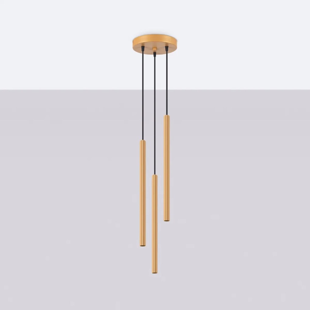 Sollux Lighting Závěsné svítidlo ARCHE 3P zlaté