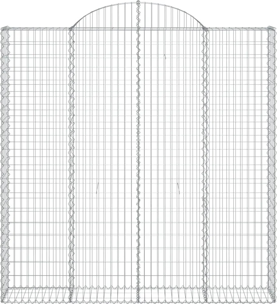 Klenutý gabionový koš 200 x 30 x 200/220 cm pozinkované železo 153490