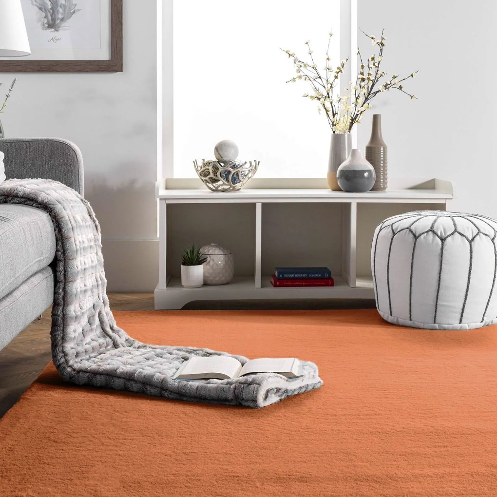 Tutumi Rabbit, hedvábný vysoký koberec 230x160x3 cm, červená cihla, SHG-08803