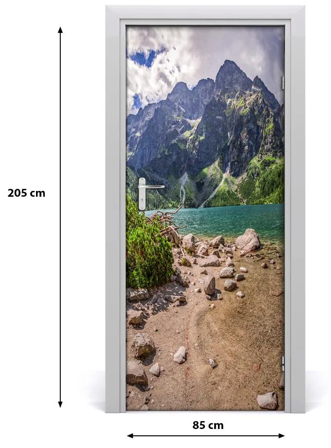 Fototapeta na dveře jezero v horách 85x205 cm