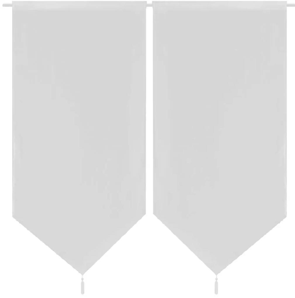 130879 vidaXL Kuchyňské záclony lněného vzhledu 60 x 160 cm bílé 2 ks