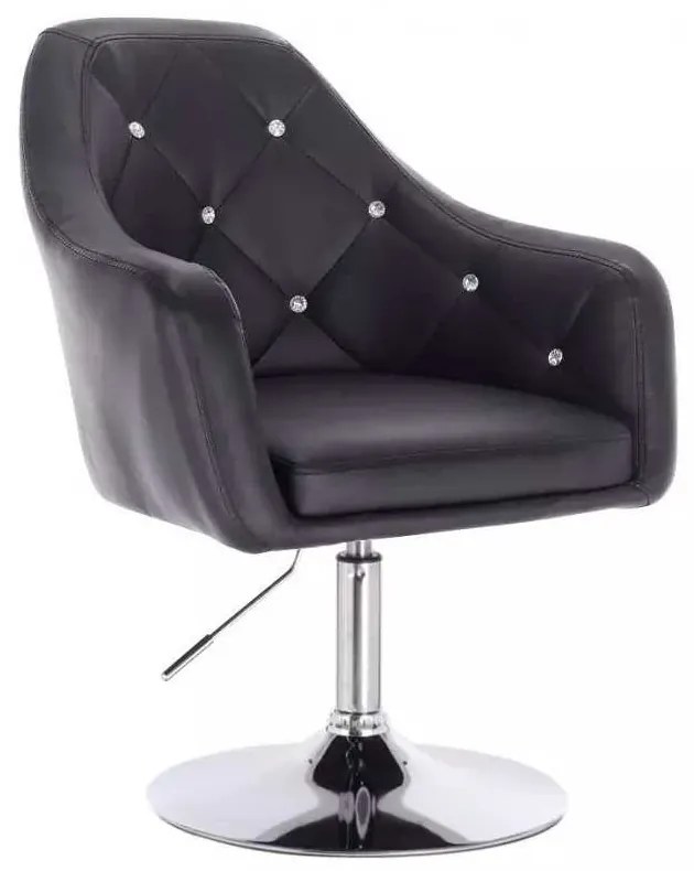 LuxuryForm DESIGN Křeslo ROMA na stříbrném talíři - černé
