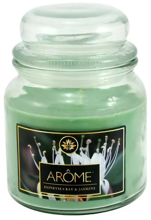 Arôme Velká vonná svíčka s víčkem - Zimolez & Jasmin