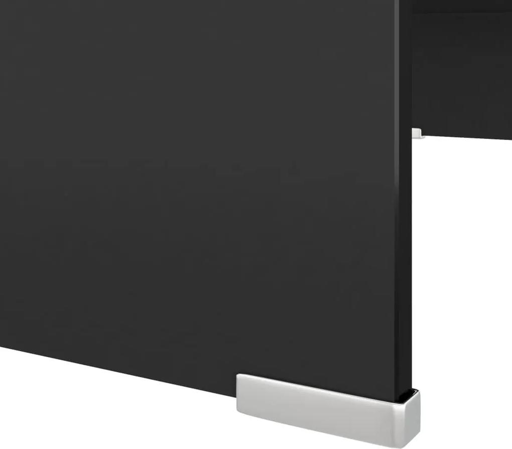 vidaXL TV stolek / podstavec na monitor sklo 70 x 30 x 13 cm [244136] Barva: Černá