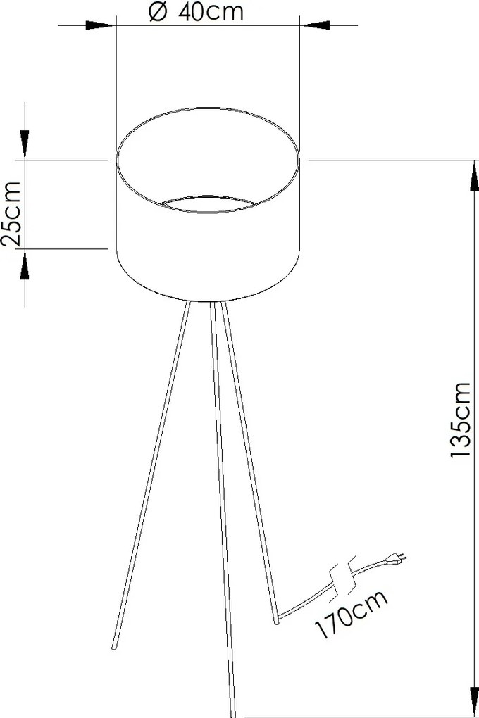 Stojací lampa Nevia, 1x textilní stínítko se vzorem, b