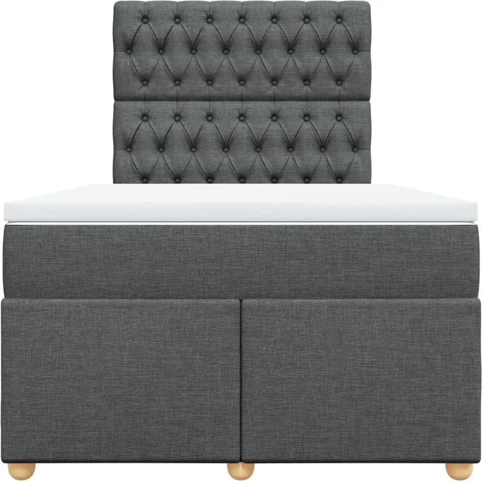 Box spring postel s matrací tmavě šedá 120x200 cm textil 3291255