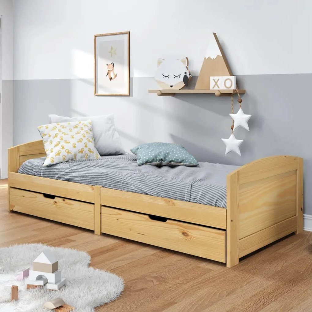 Válenda se 2 zásuvkami IRUN 90x200 cm masivní borové dřevo 3185207
