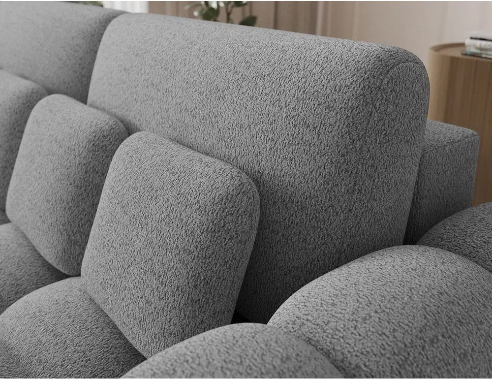 Šedá rozkládací pohovka z textilie bouclé 256 cm Cotonn – ELTAP