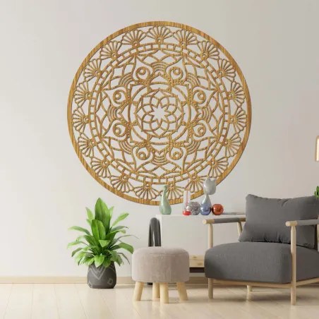 Dřevěná mandala harmonie – Elegantní dekorace na zeď I SENTOP HDF0176