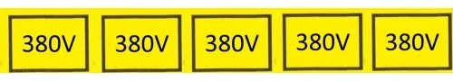 Samolepka 380V (5x) 2,5X1,5