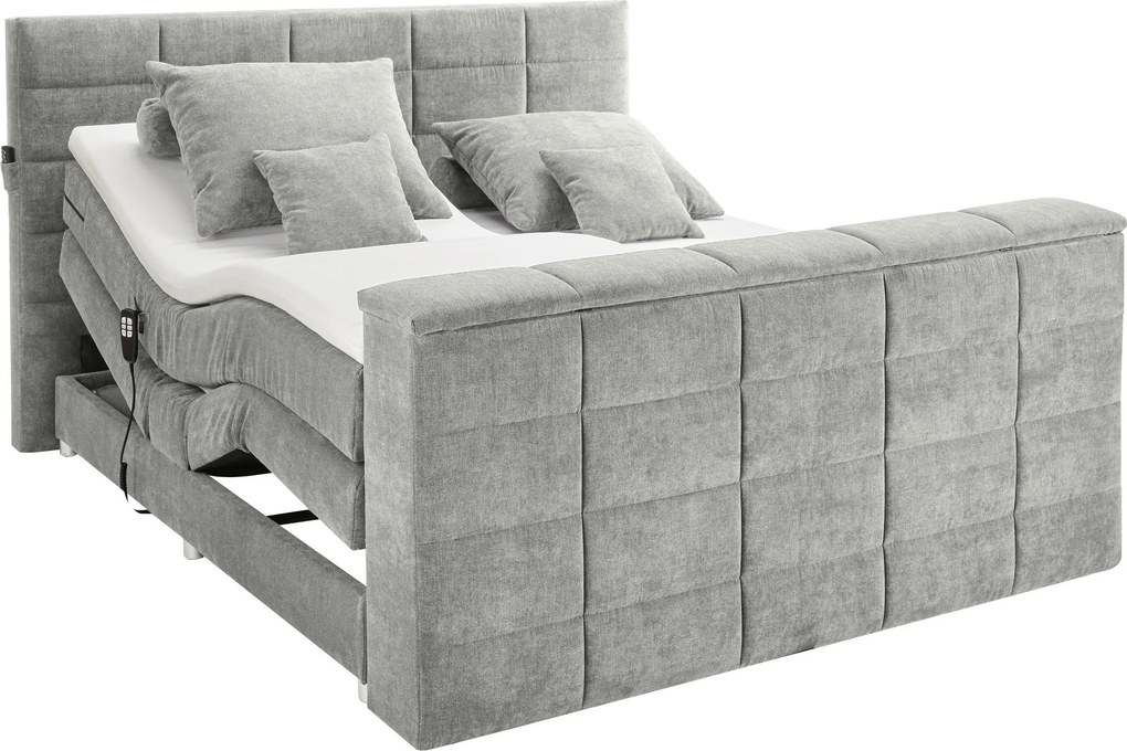 XXXLutz POSTEL BOXSPRING, 180/200 cm, jílová barva Carryhome - Manželské postele - 002220044903