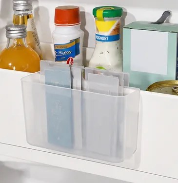 polička na potraviny, úložný box, plast, 6,5x12x4,5 cm, průhledná, Dekorino DP20260004