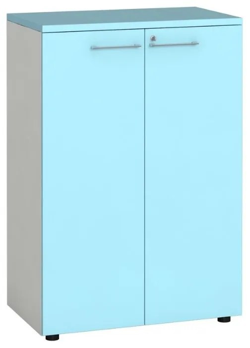 B2B Partner Kancelářská skříň PRIMO, 1087 x 800 x 420 mm, bílá/azurová