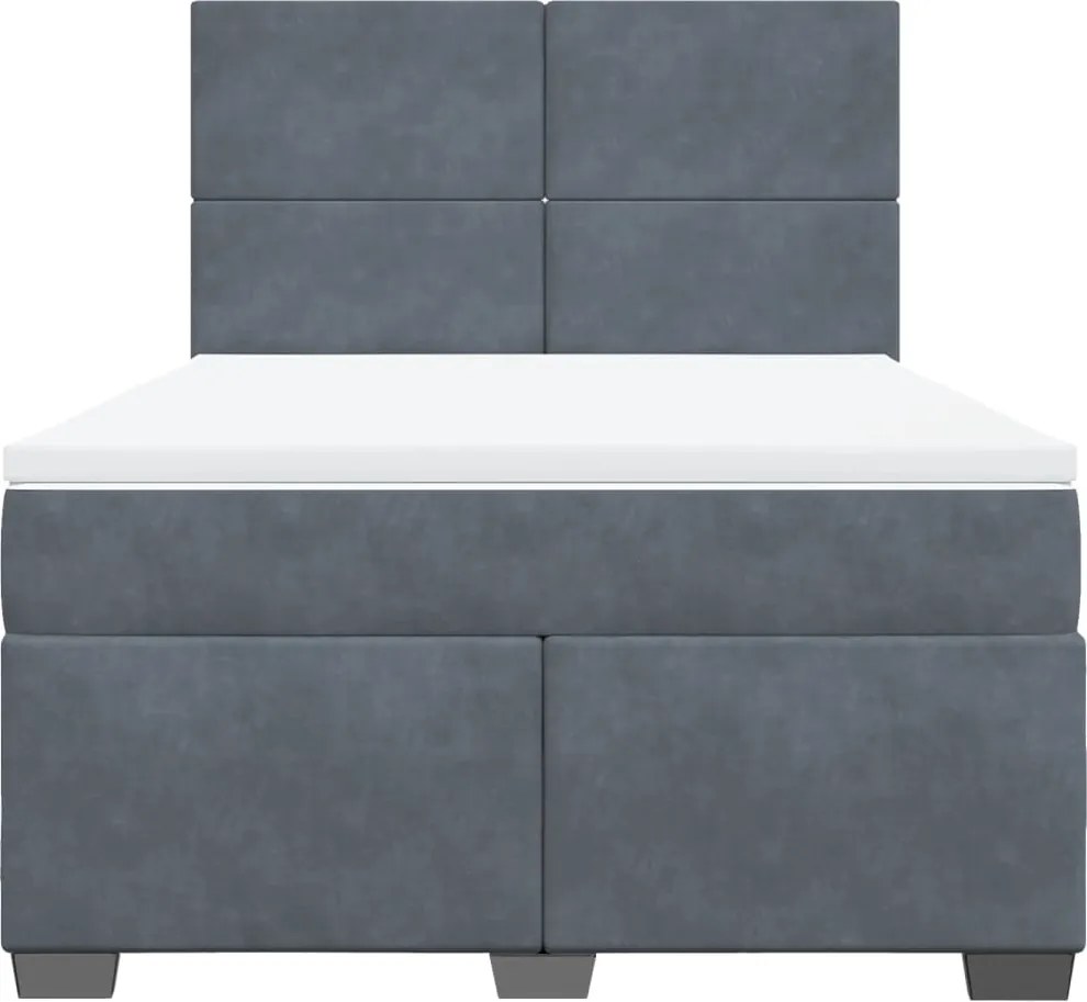 Box spring postel s matrací tmavě šedá 160x200 cm samet 3290949