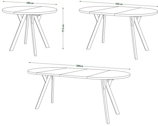 Rozkládací jídelní stůl ARTUR dub artisan/černá