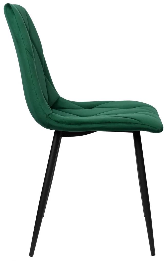 Čalouněná jídelní židle MADISON samet zelená