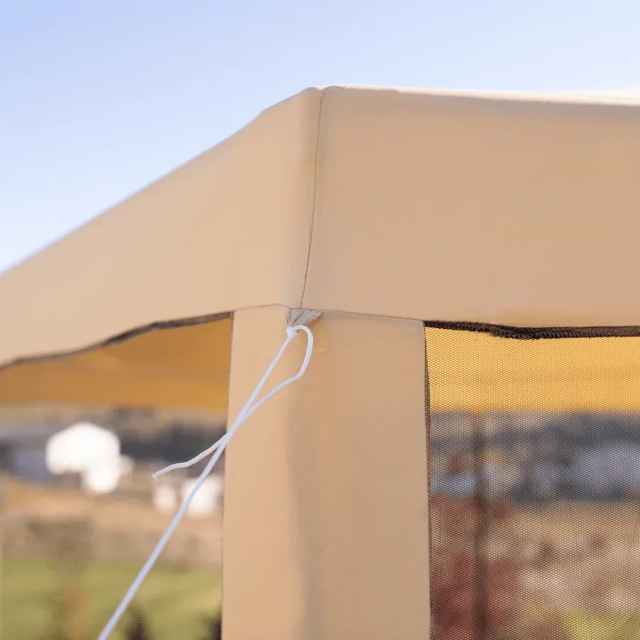 Tempo Kondela Stanový altán do zahrady RINGE TYP 2 3,9x2,5x3,9m - béžová / černá