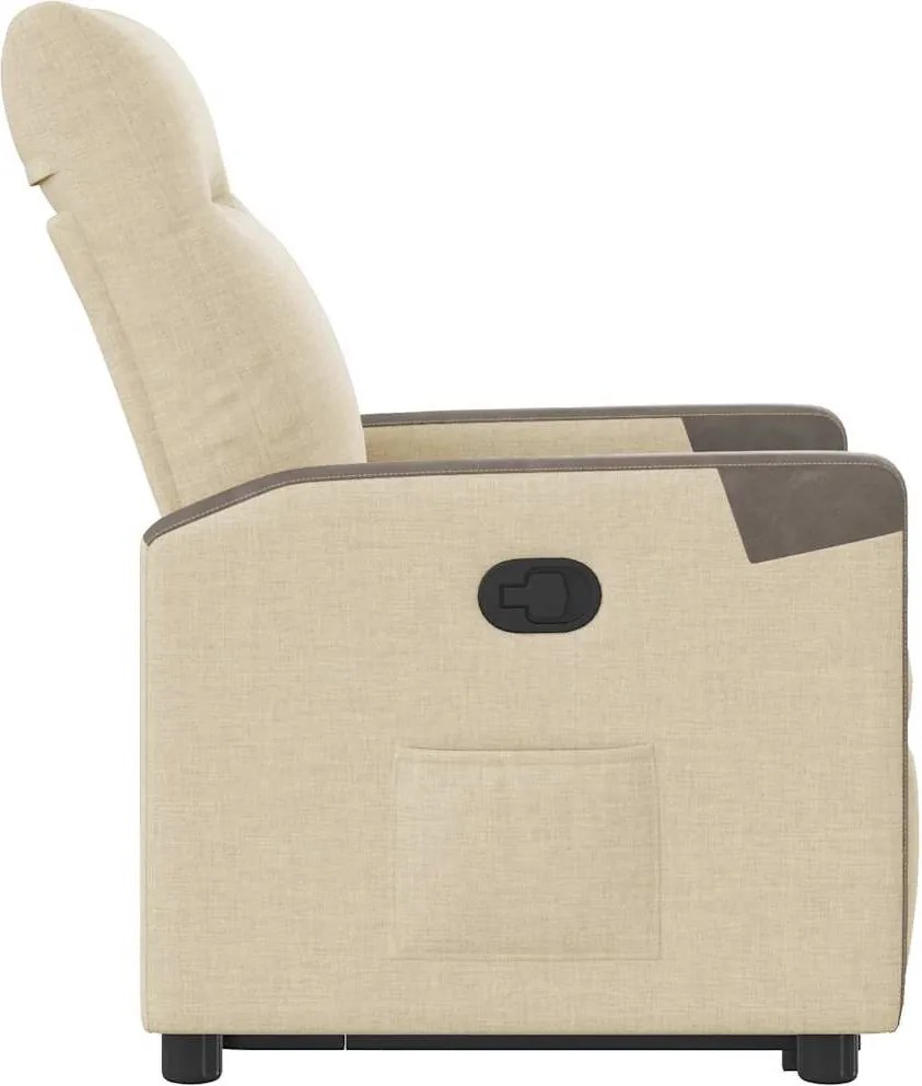 Zvedací polohovací křeslo krémové textil 3324093