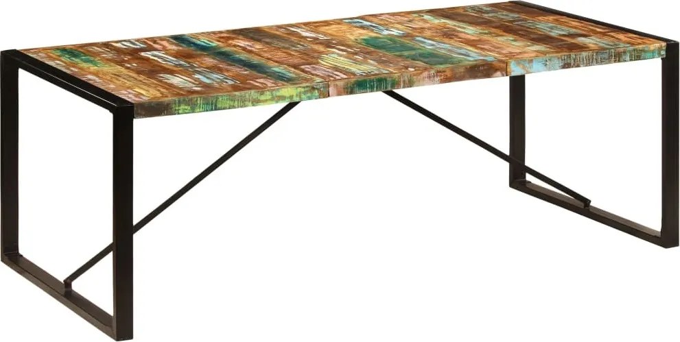 vidaXL Jídelní stůl 220 x 100 x 75 cm masivní recyklované dřevo [247409] Barva: Černá