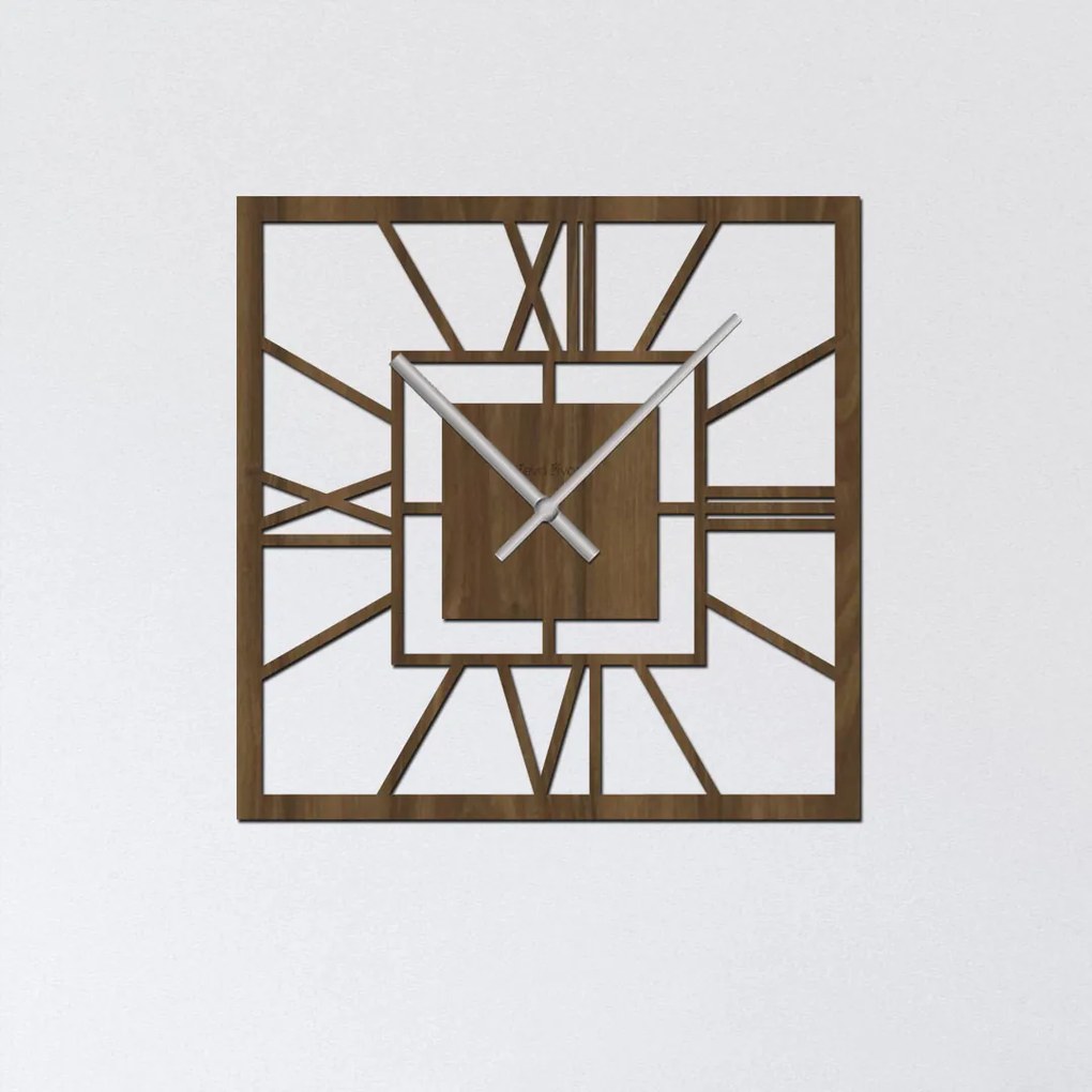 dřevo života Nástěnné hodiny SQUARE Zvolte barvu dekoru: Wenge, Zvolte velikost hodin (cm): 40x40, Barva ručiček: Černé