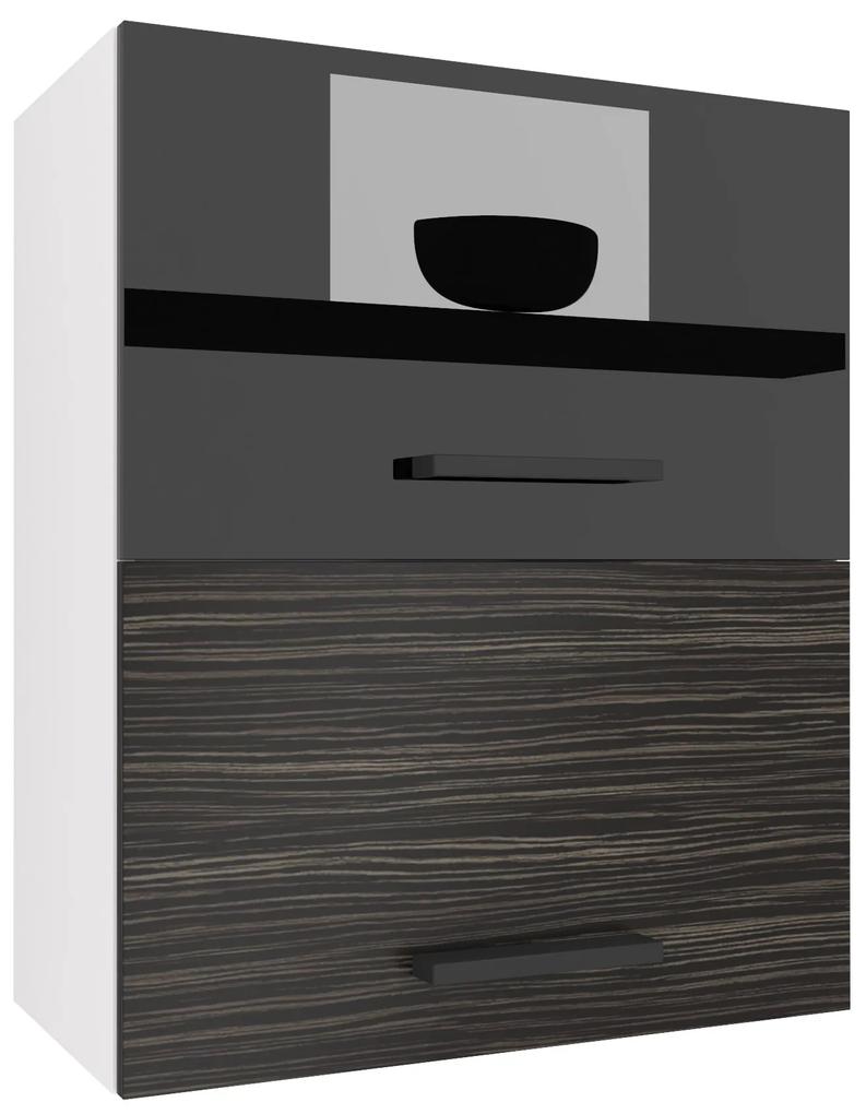 Kuchyňská skříňka Belini horní 60 cm černý lesk / královský eben  INF SGP2-60/1/WT/BHK/0/B1