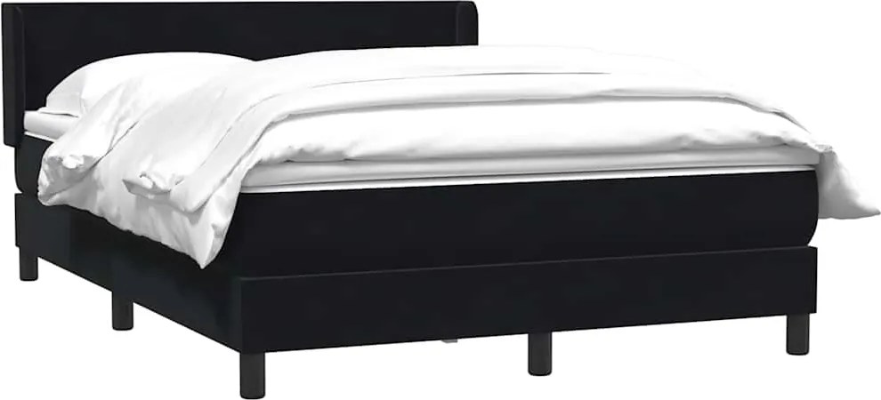 Box spring postel s matrací černá 160x210 cm samet 3317951