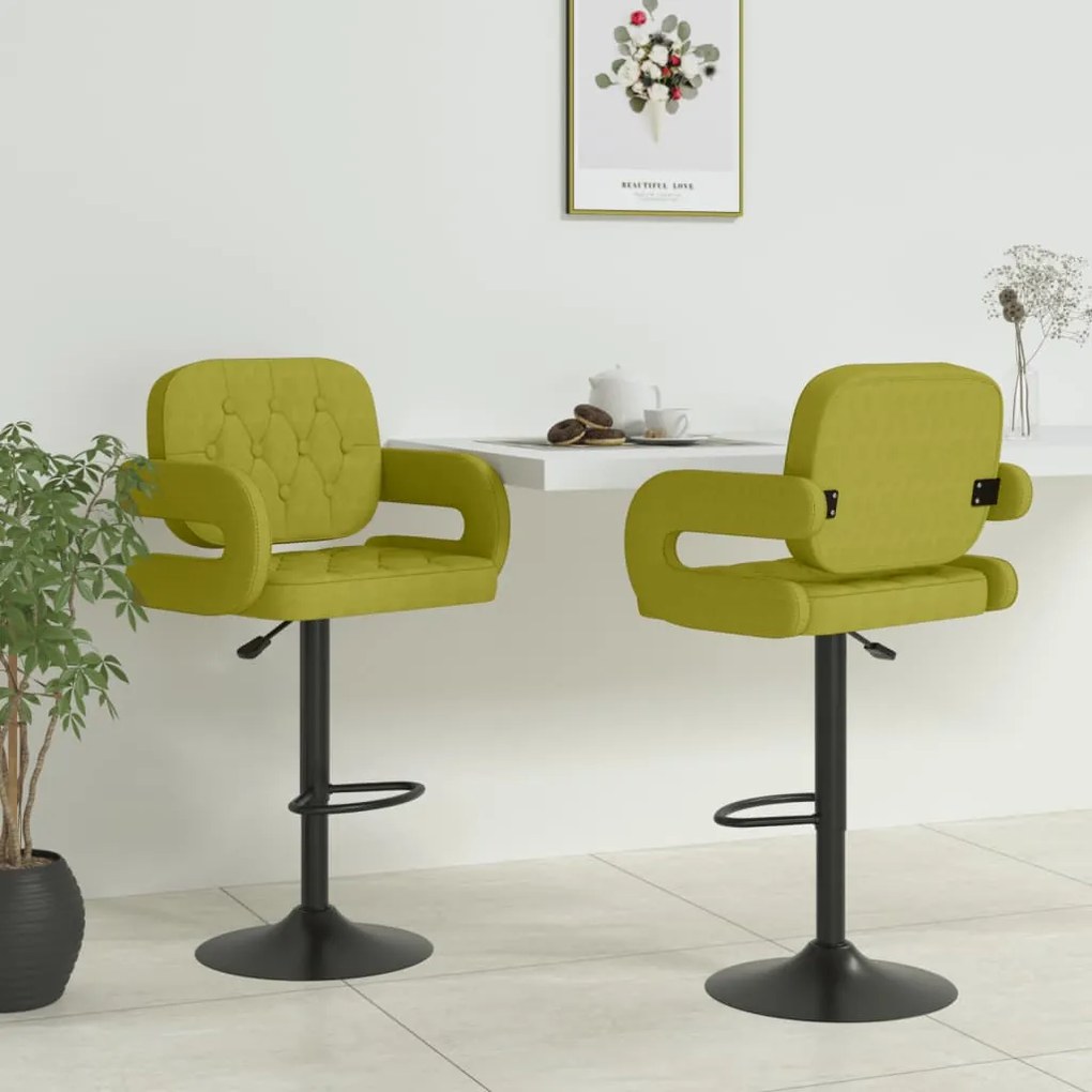 335622 vidaXL Barové židle 2 ks zelené textil