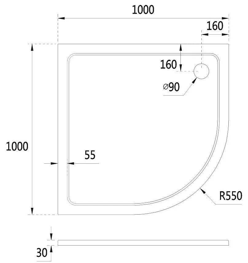 Olsen Spa Venets 100 x 100 x 3 cm VANKCTVRT10 sprchová vanička