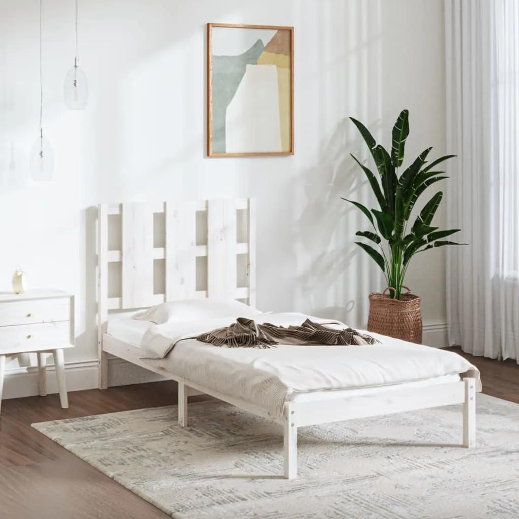 vidaXL Rám postele masivní borovice 90 x 200 cm [3105587] Barva: Bílá