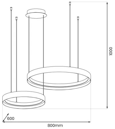 LED Lustr na lanku ORBITA LED/72W/230V bílá/černá