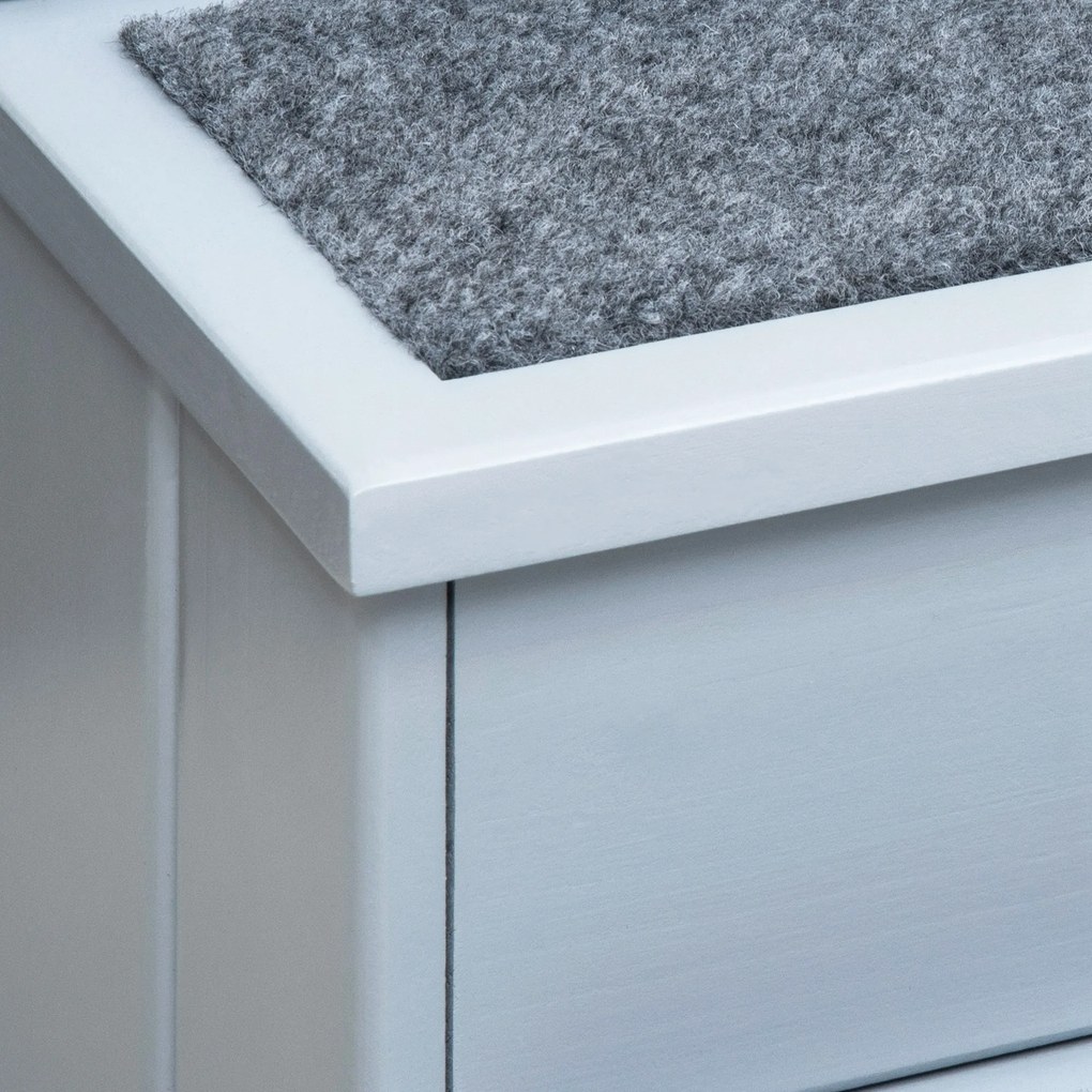 PawHut schody pro psy s 3 stupni a kobercem, úložný prostor, šedé, 40,5x44,5x38 cm pro malé psy a kočky