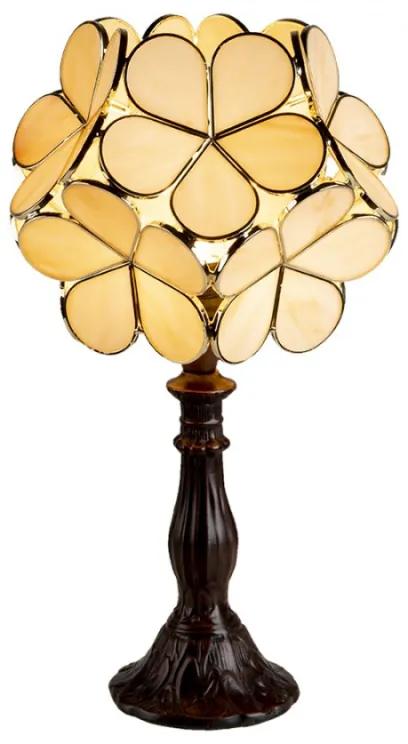 Žlutá stolní lampa Tiffany Bloom – 21x21x38 cm