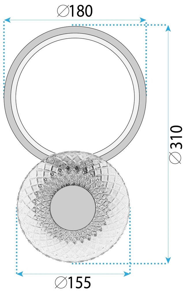 Toolight Toolight, LED nástěnné svítidlo 12W, 3000K, 500lm, LHJ071-W, zlatá matná, OSW-50054