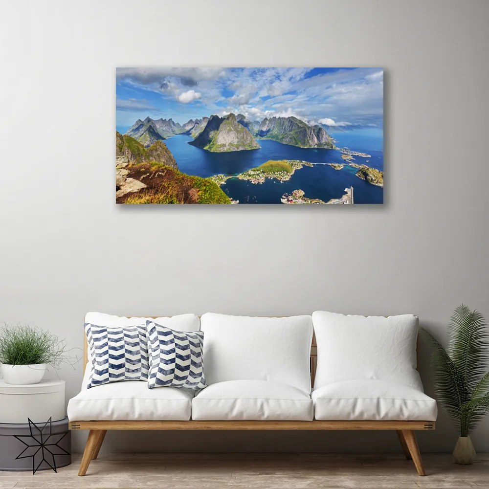 Obraz na plátně Hory Moře Záliv Krajina 120x60 cm
