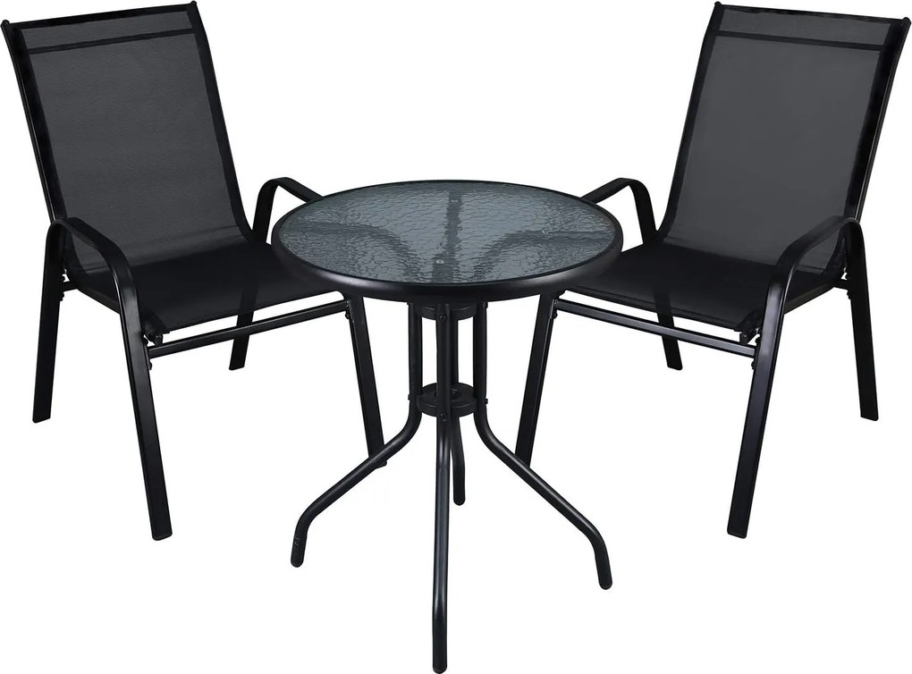 TRENDIE Sestava zahradního nábytku - 2 židle a stůl 60cm kulatý