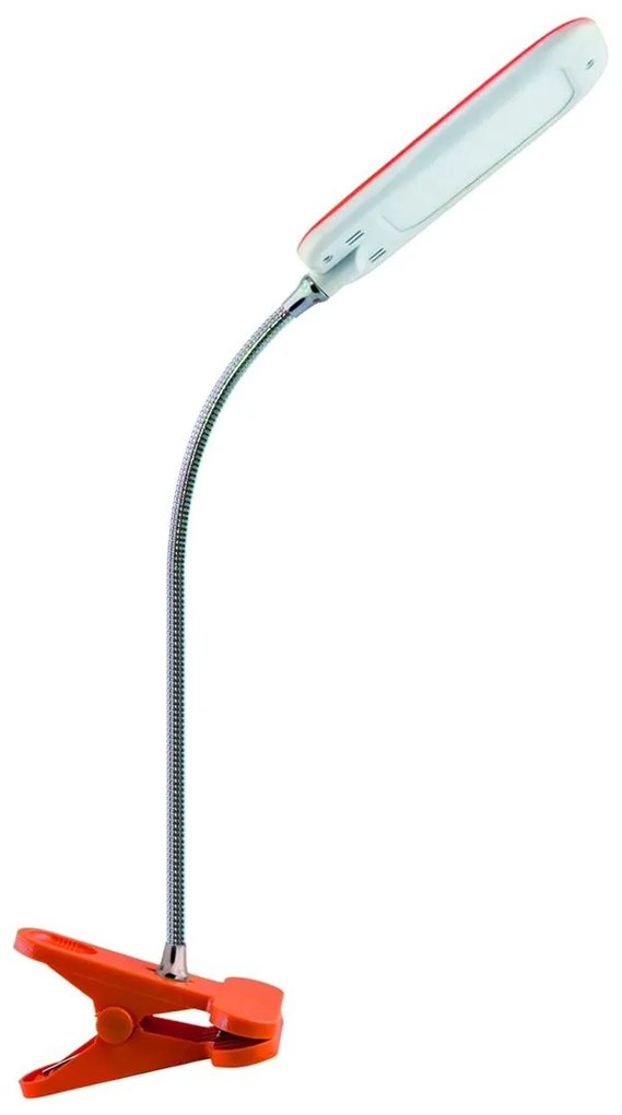 Moderní stolní lampa s klipem DORI LED, 6W, denní bílá, oranžová Strühm DORI LED 02865