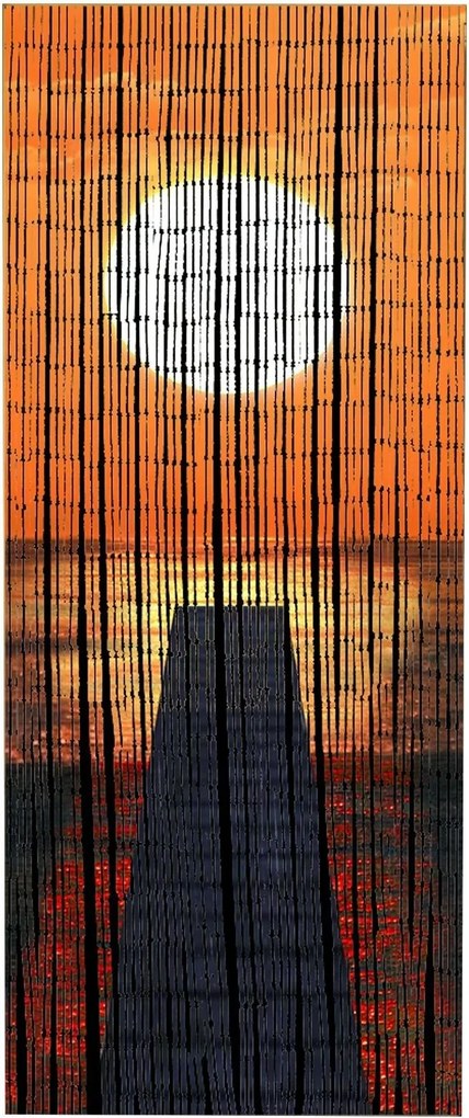 Bambusový závěs  Západ slunce, 90x200 cm