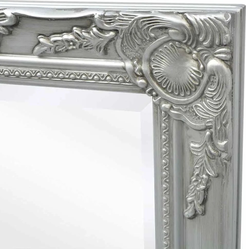 Nástěnné zrcadlo barokní styl 100 x 50 cm stříbrné 243681